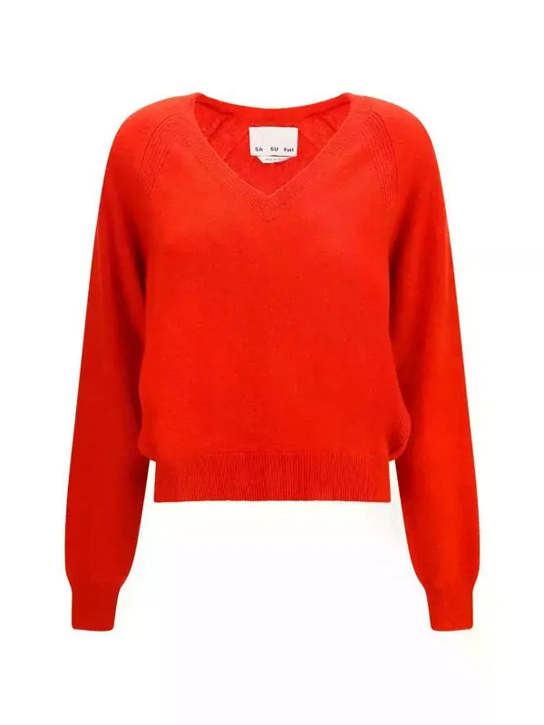 SA SU PHI V-neck Raglan-sleeve Sweater