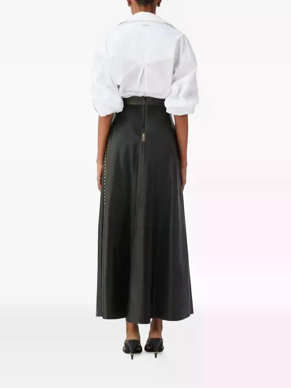 Versace Studded Leather Midi Skirt