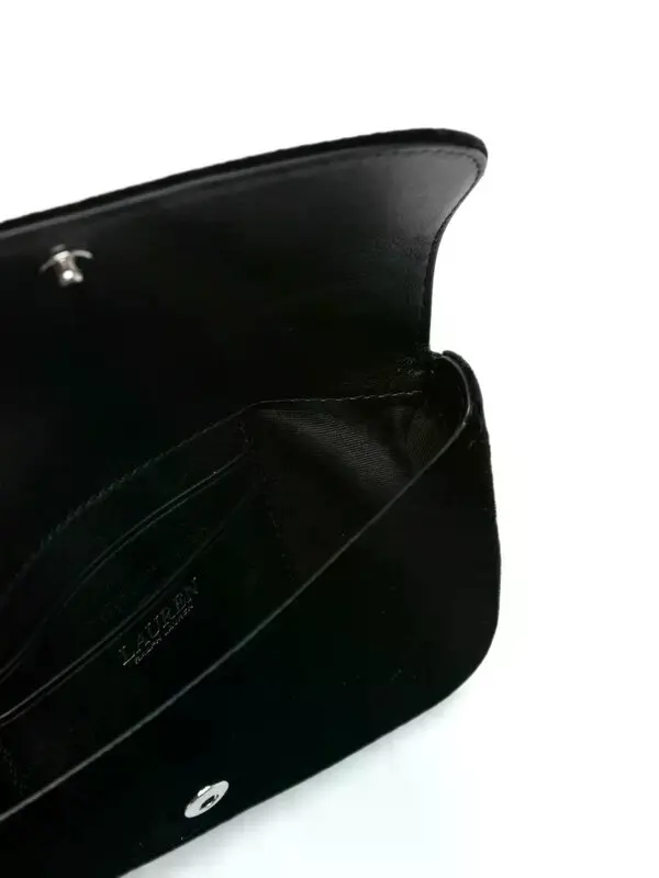 Ralph Lauren Logo-embroidered Velvet Shoulder Bag