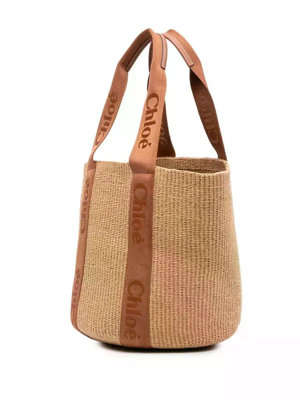 Chloé 2000-2026 Large Raffia Woody Basket Tote Bag