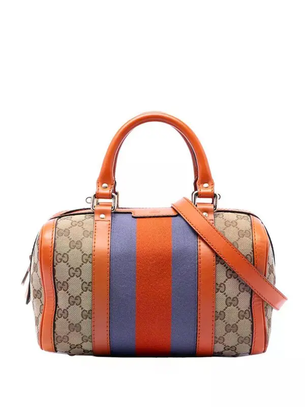 Gucci 2016-2026 Small Gg Canvas Web Joy Boston Bag Satchel - Neutrals