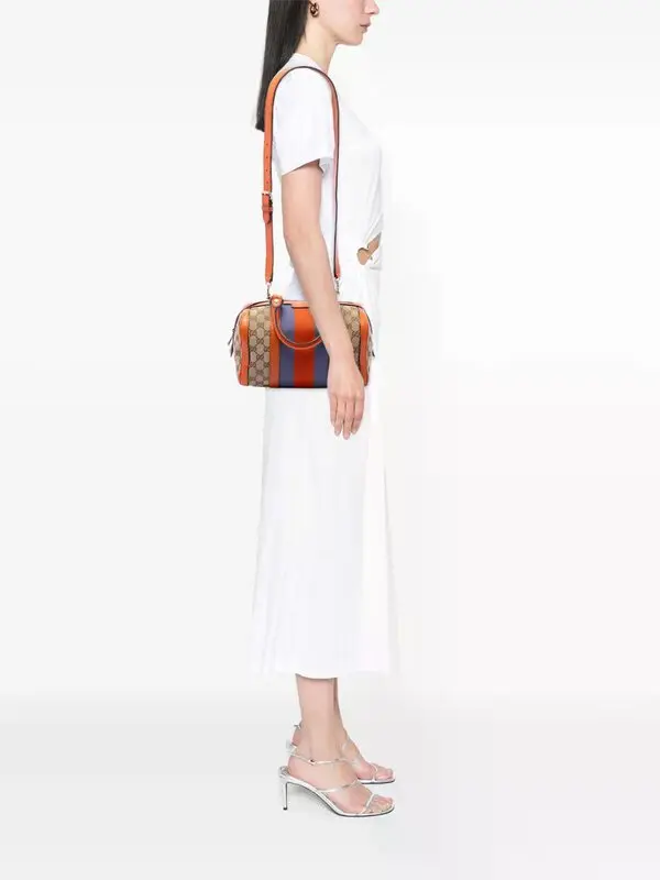 Gucci 2016-2026 Small Gg Canvas Web Joy Boston Bag Satchel - Neutrals