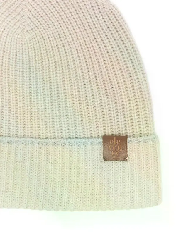 Eleventy Logo-patch Ribbed-knit Beanie Hat