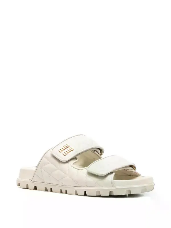 Miu Miu Matelassé Touch-strap Slides