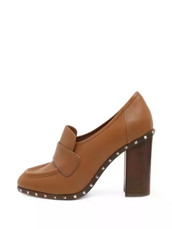 Valentino Garavani Embellished Leather Loafer Pumps