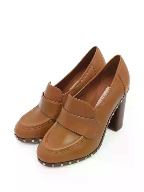 Valentino Garavani Embellished Leather Loafer Pumps