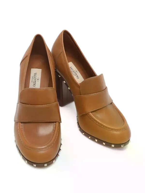 Valentino Garavani Embellished Leather Loafer Pumps
