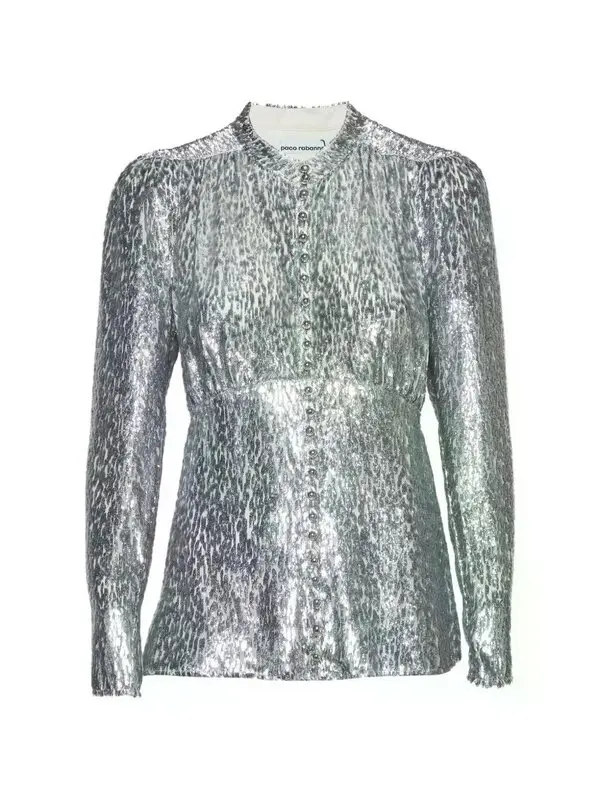 Rabanne Fil Coupé Button-front Blouse - Silver