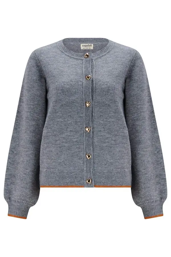 SUGARHILL BRIGHTON Glinda Cardigan Gold Hearts