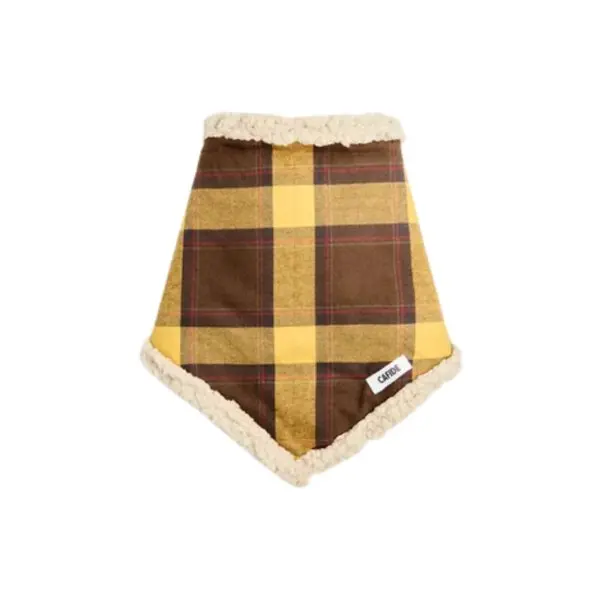 CAFIDE Tartan Mustard Dog Bandana, Nata - Brown