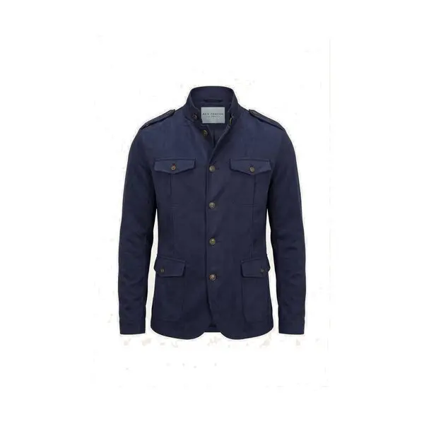 RON TOMSON Microsuede Lightweight Safari Jacket Navy