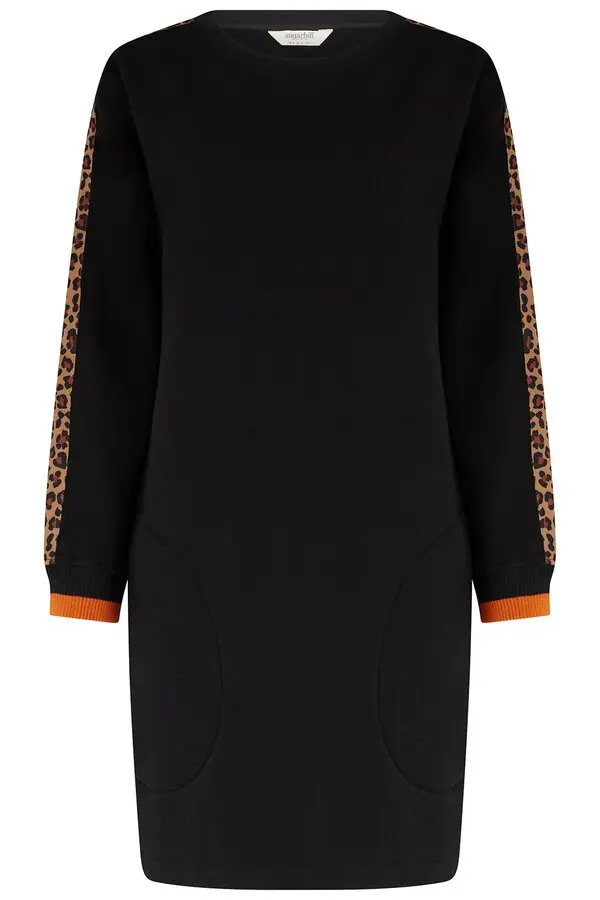 SUGARHILL BRIGHTON Marta Short Sweatshirt Dress Leopard