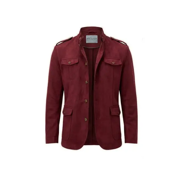 RON TOMSON Microsuede Lightweight Safari Jacket Wine