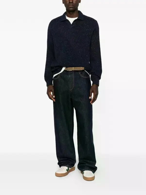 SCAGLIONE Flecked Polo-collar Sweater
