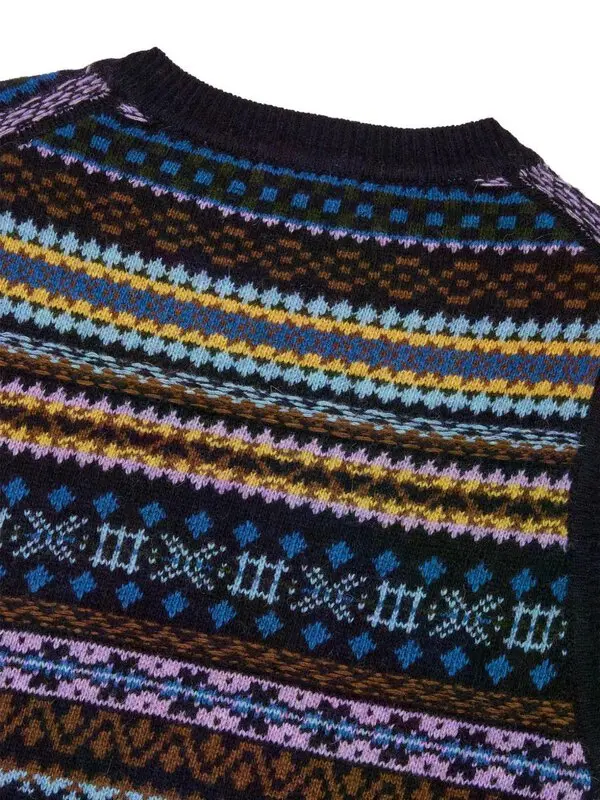 STUDIO TOMBOY Fair Isle-knit V-neck Vest