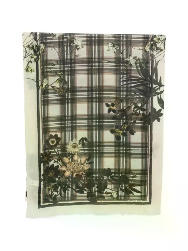Marc O'polo Floral Check-print Scarf - Neutrals