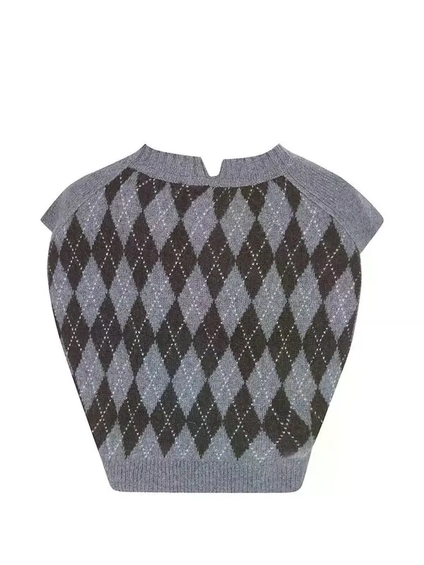 Sibel Saral Argyle-intarsia Knitted Vest