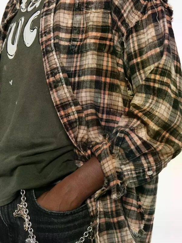 R13 Frayed Plaid Shirt