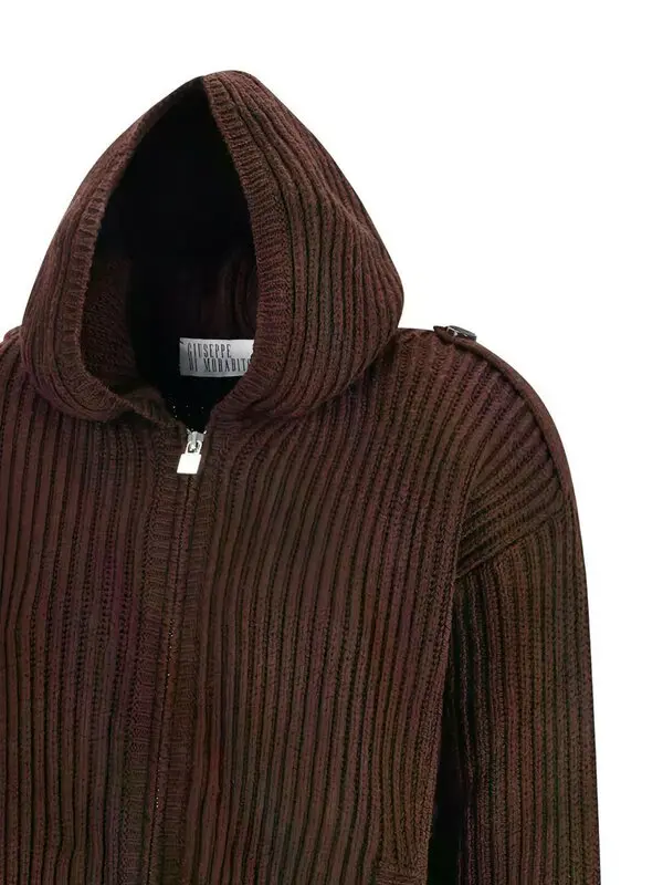 Giuseppe Di Morabito Lace-trim Ribbed-knit Hoodie