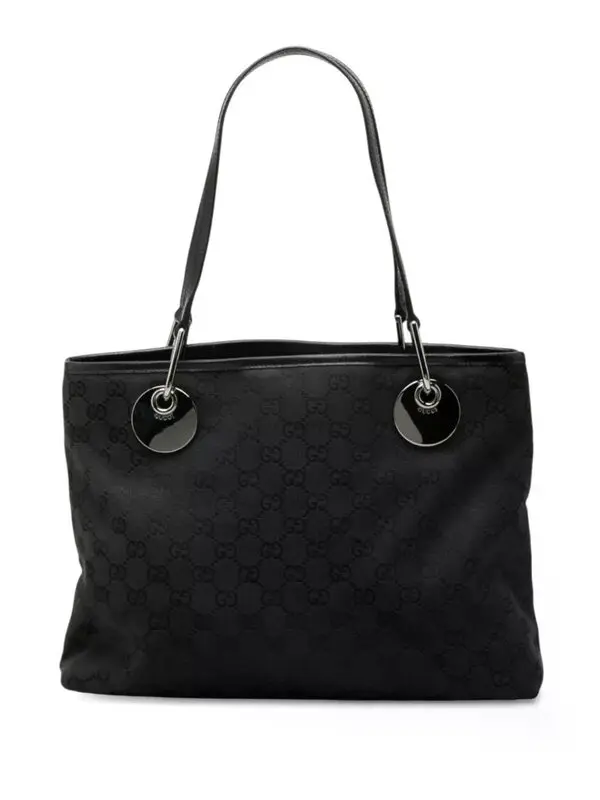 Gucci 2000-2015 Medium Gg Canvas Eclipse Tote Bag - Black