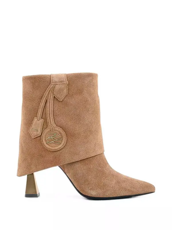 Karl Lagerfeld Logo-plaque Foldover-detail Ankle Boots