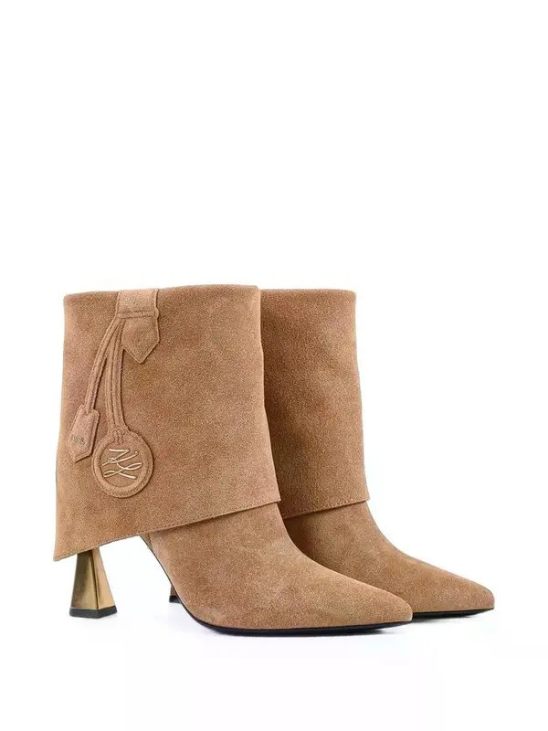 Karl Lagerfeld Logo-plaque Foldover-detail Ankle Boots