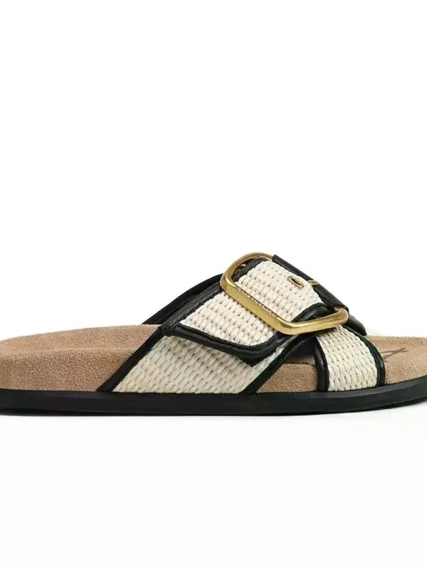 Sam Edelman Buckle Raffia Sandals