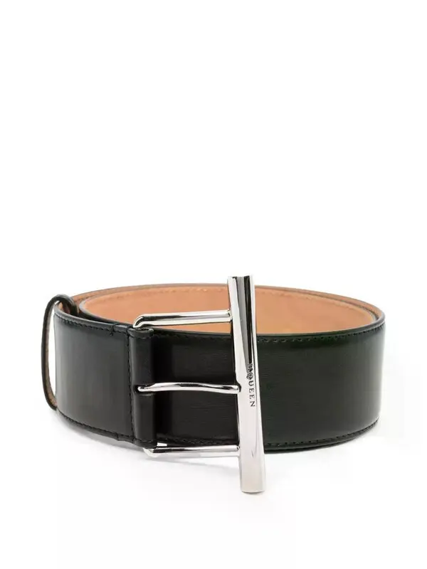 Alexander McQueen T-bar Engraved-logo Belt