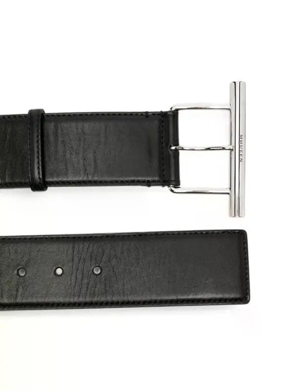 Alexander McQueen T-bar Engraved-logo Belt