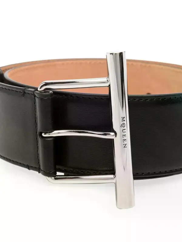 Alexander McQueen T-bar Engraved-logo Belt