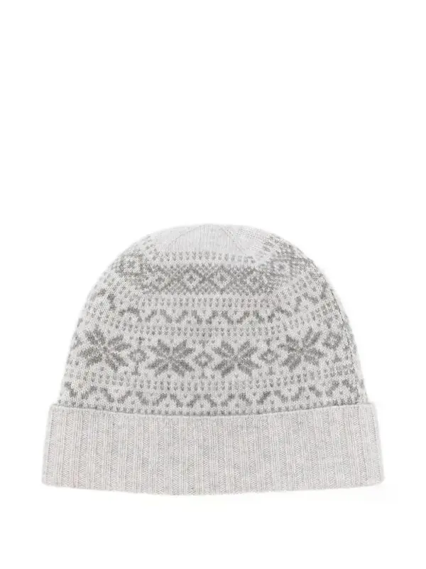 Eleventy Fair-isle Knitted Cashmere Beanie Hat