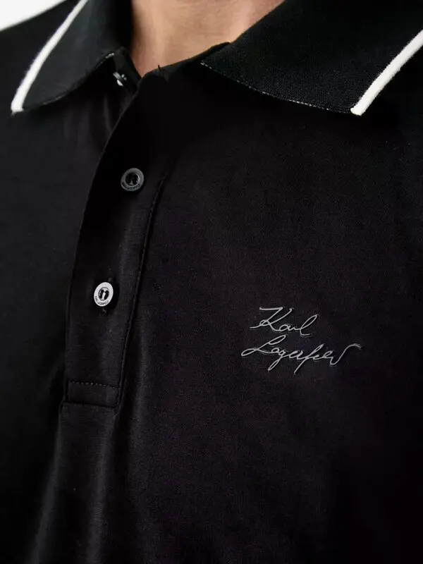 Karl Lagerfeld Logo-embroidered Polo Shirt