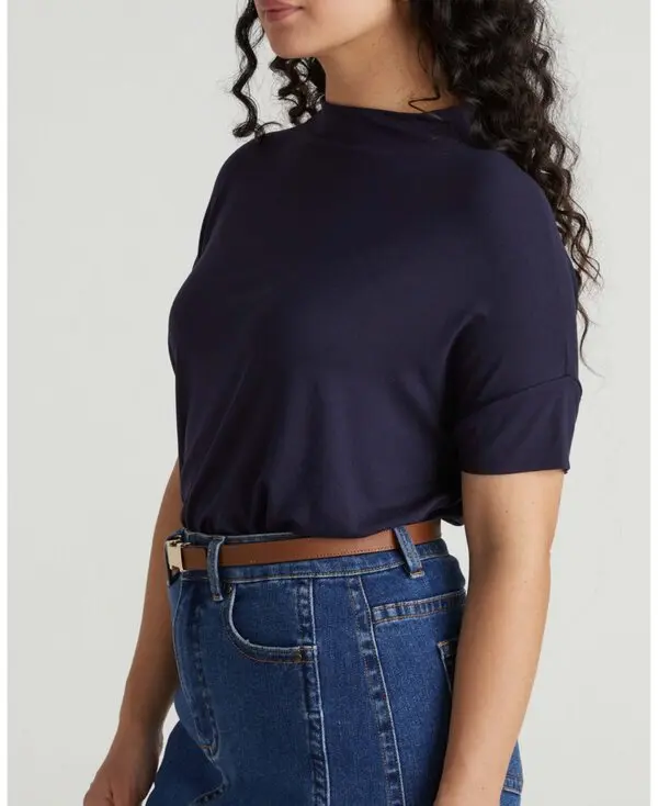 Universal Standard Plus Petra Liquid Jersey Top - Midnight
