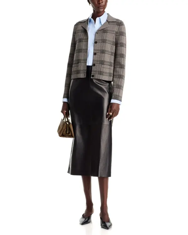 Lafayette 148 New York Check Stitch Knit Blazer