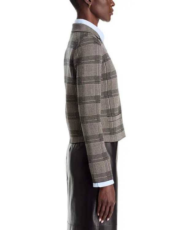 Lafayette 148 New York Check Stitch Knit Blazer