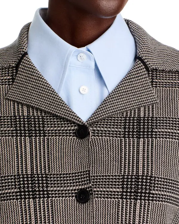 Lafayette 148 New York Check Stitch Knit Blazer