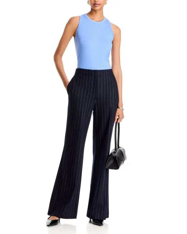 Lafayette 148 New York Lafayette Pinstripe Wool Jersey Flare Pant