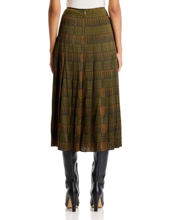 Lafayette 148 New York Silk Pleated Long Skirt