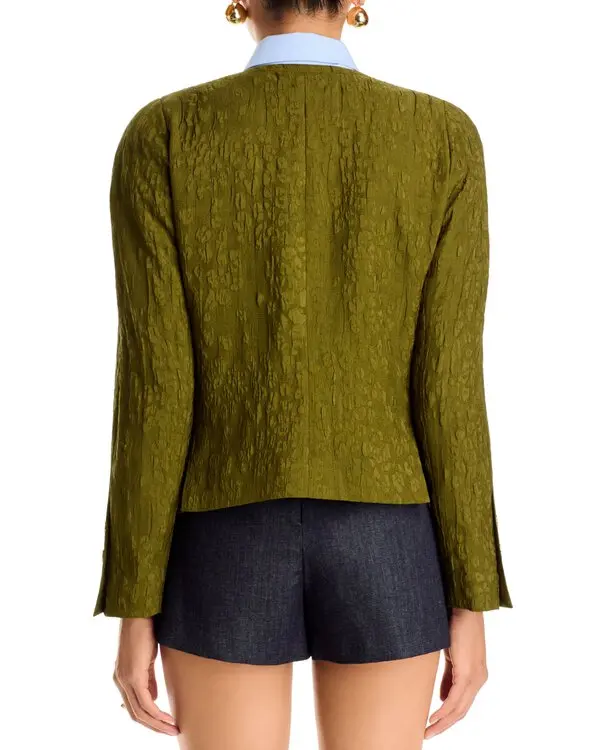 Sonia Rykiel Paris Textured Fitted Rounded Shoulder Jacket - Moss