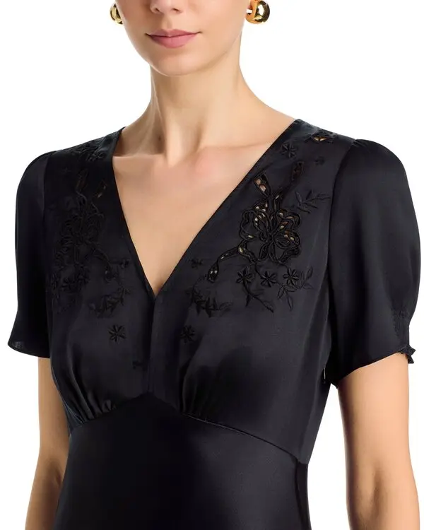 Johnny Was Yammilet Silk Embroidered Midi Dress