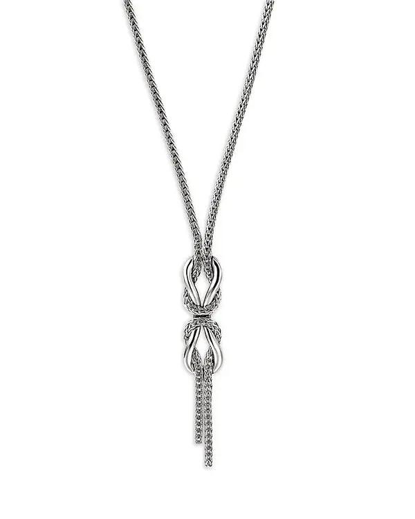 John Hardy Sterling Love Knot Woven Necklace - Silver
