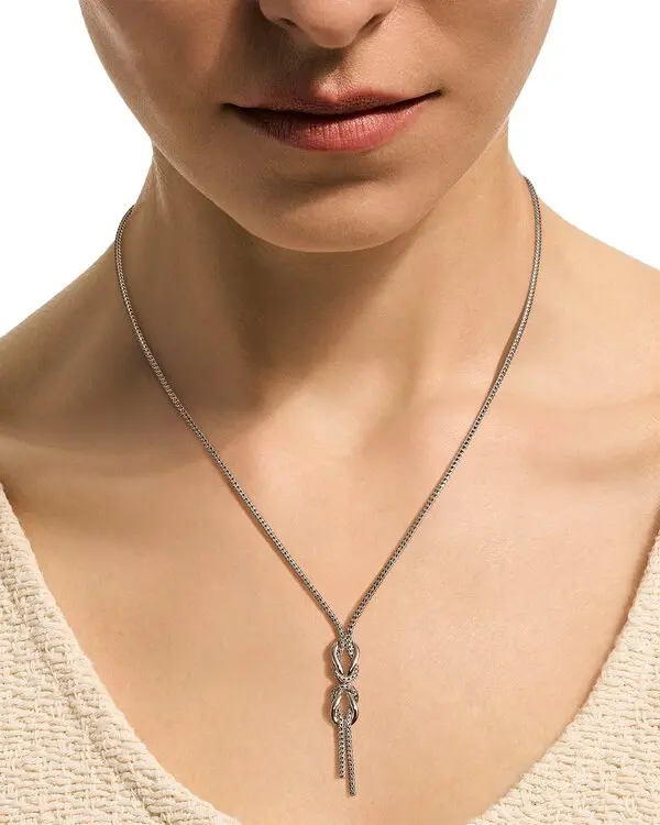 John Hardy Sterling Love Knot Woven Necklace