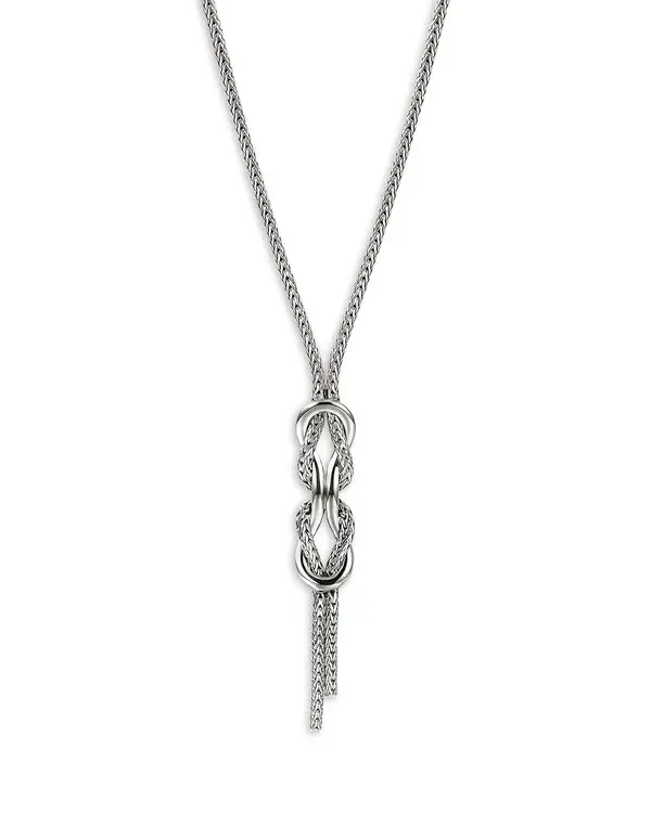 John Hardy Sterling Love Knot Woven Necklace