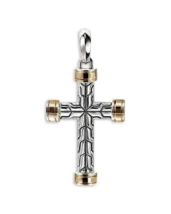 John Hardy 14k Yellow Gold & Sterling Jh Essential Cross Pendant