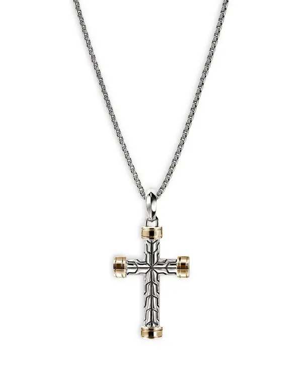 John Hardy 14k Yellow Gold & Sterling Jh Essential Cross Pendant