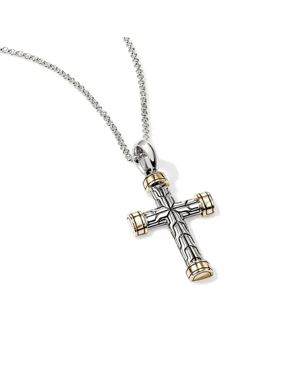 John Hardy 14k Yellow Gold & Sterling Jh Essential Cross Pendant