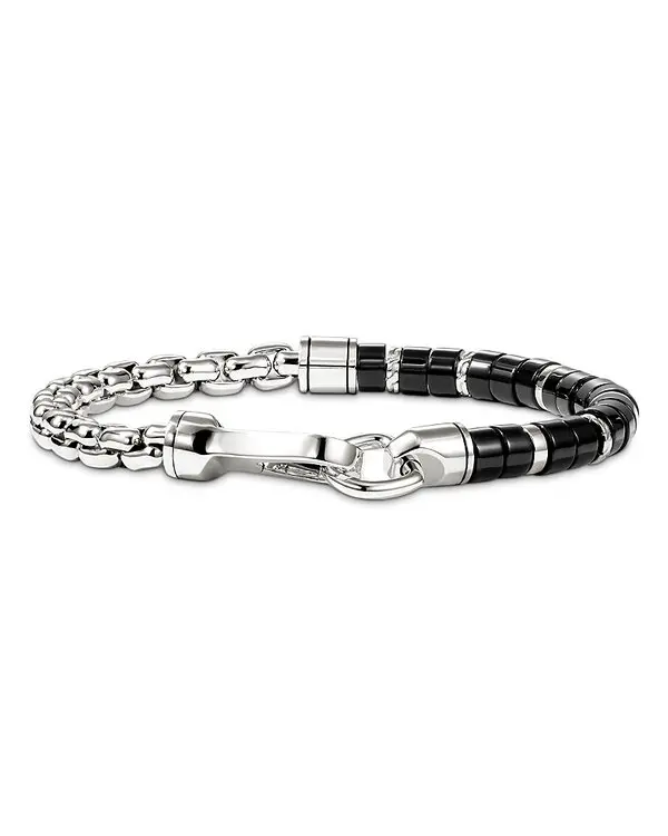 John Hardy Sterling Silver Heishi Onyx Bead Bracelet - Silver/black
