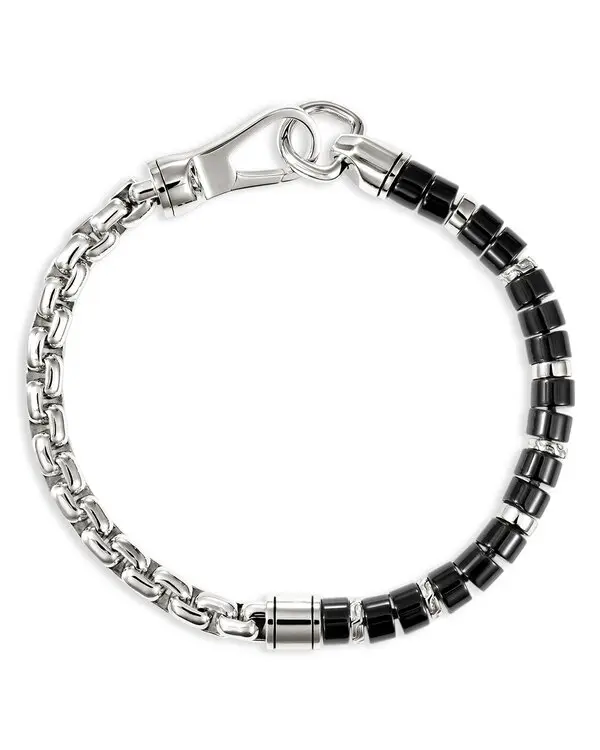 John Hardy Sterling Silver Heishi Onyx Bead Bracelet - Silver/black