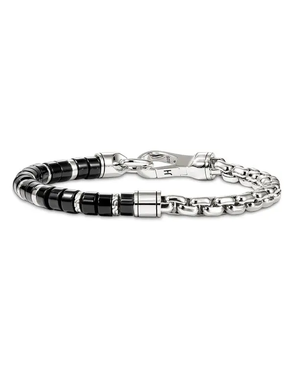 John Hardy Sterling Silver Heishi Onyx Bead Bracelet - Silver/black