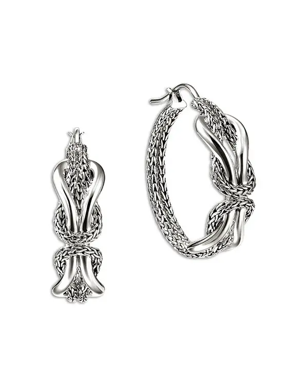 John Hardy Sterling Love Knot Infinite Hoop Earrings